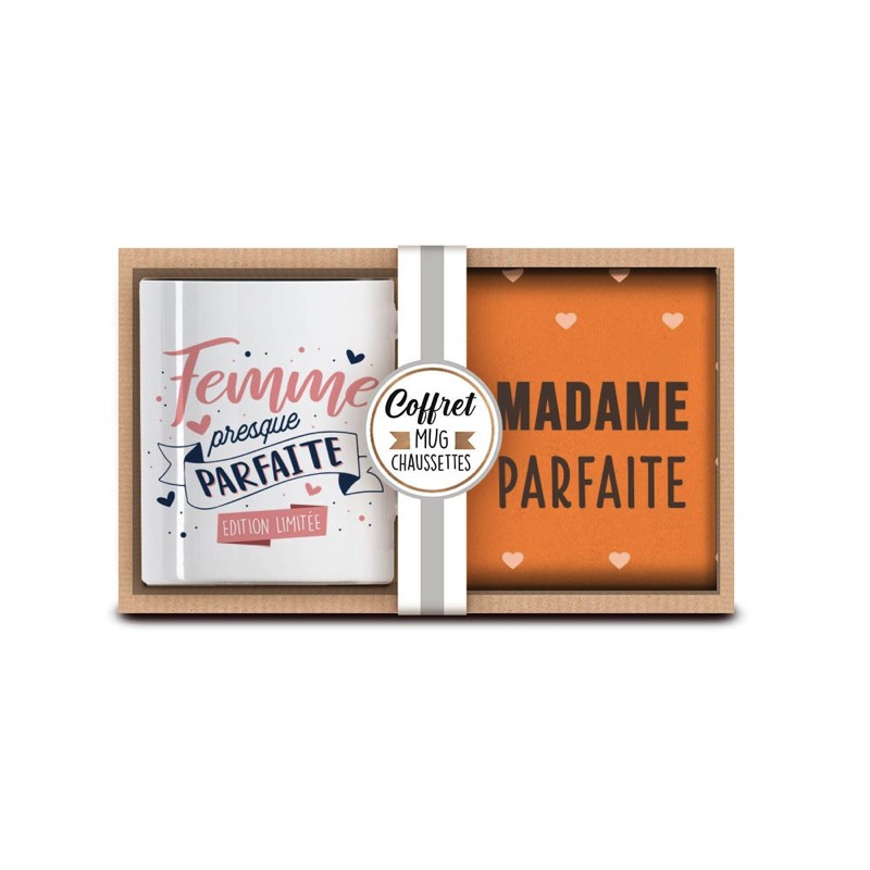 Ensemble Mug et Chaussettes Madame Parfaite - Cadeau Femme Original