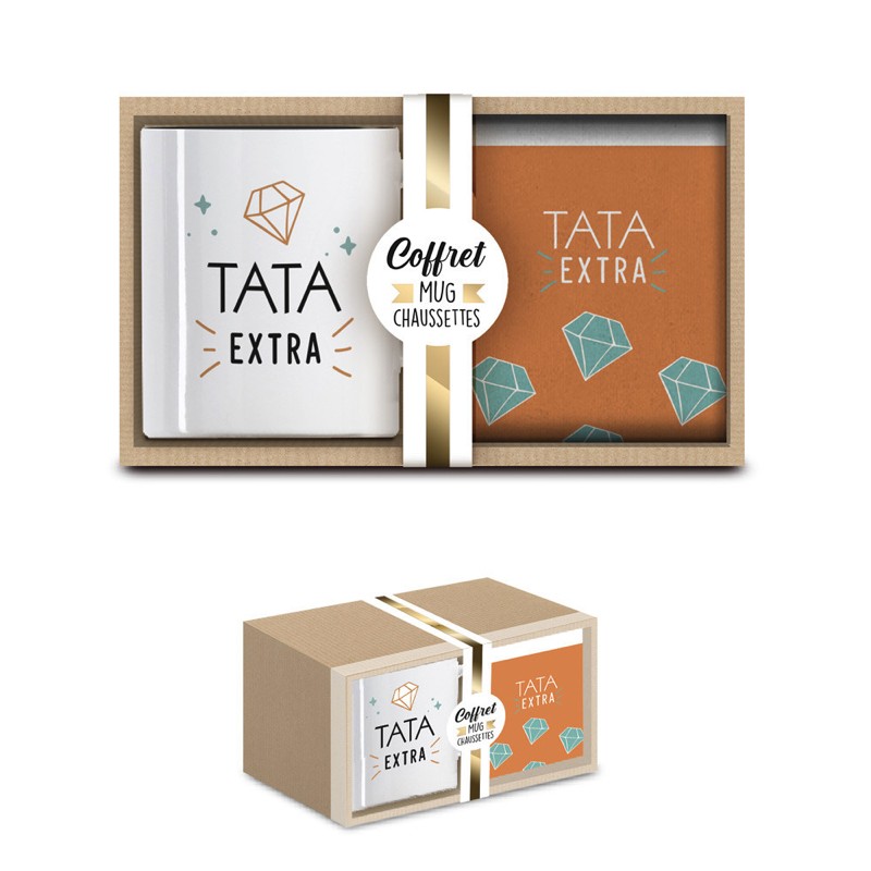 Ensemble Mug et Chaussettes Tata Extra - Cadeau Tata Original
